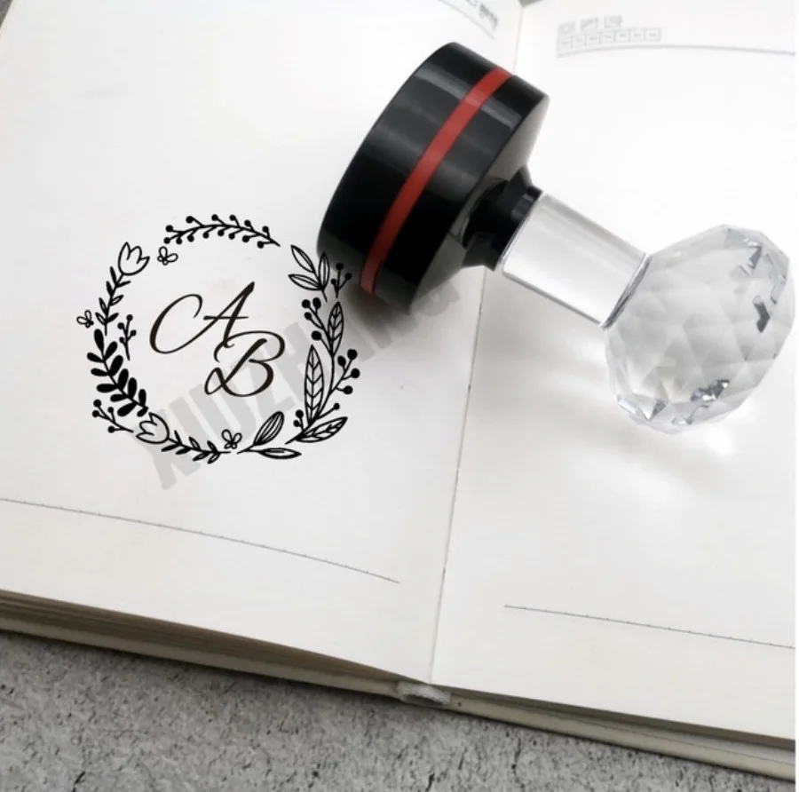 Custom-double-letter-Self-Inking-Wedding-Stamp-Custom-Photosensitive ...