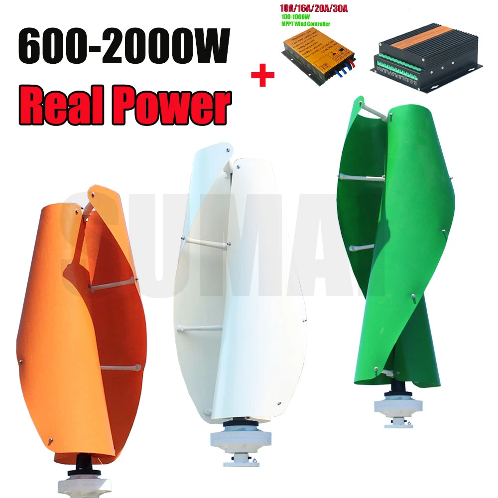Alternative Energy 400W 600W 1KW 2KW Vertical Wind Turbine 3 Phase 12V ...