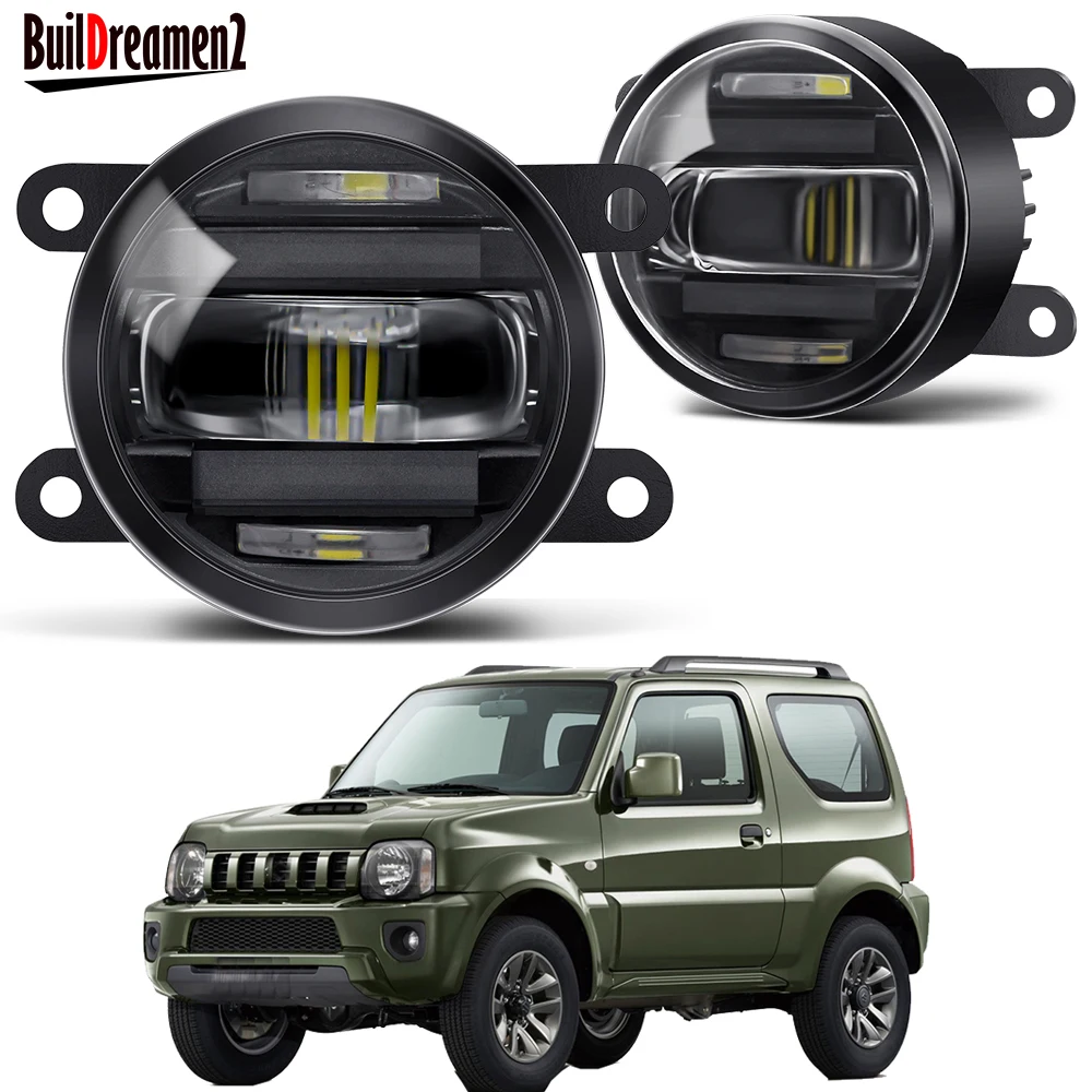 2in1 Function Car Led Fog Light Assembly Drl For Suzuki Jimny Fj 1998-2014 30w 4000lm Aluminum ...