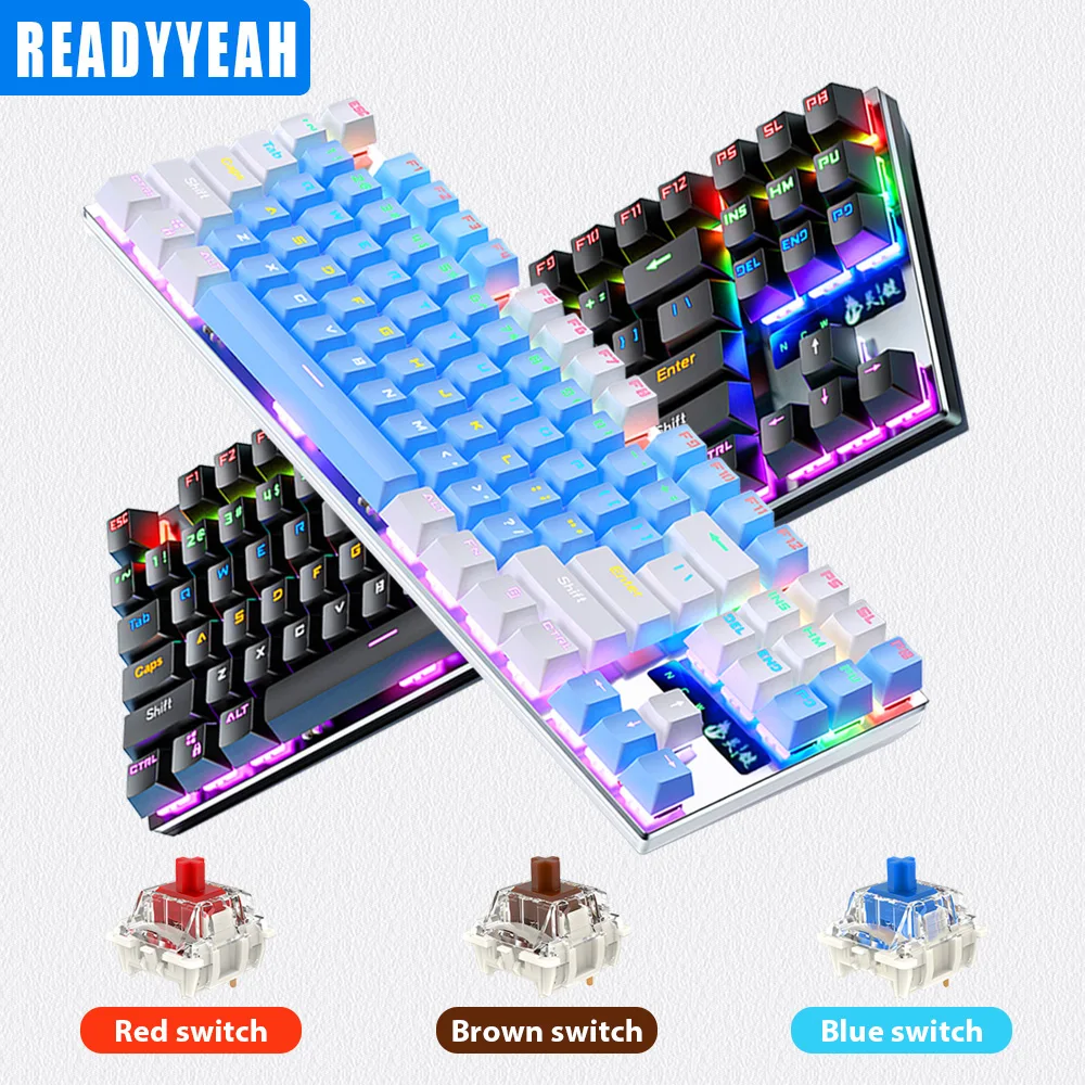 87-Key-Mechanical-Keyboard-Blue-Brown-Red-Switch-Wired-Keyboard-For-PC ...