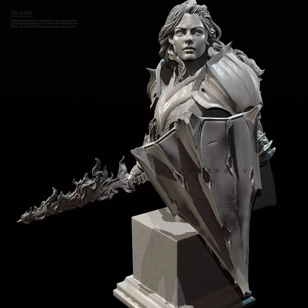 55mm 70mm Bust of A Female Knight Resin Bust Model Kit Unpainted and ...