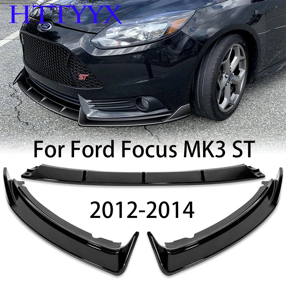 Fit-For-Ford-Focus-MK3-ST-2012-2013-2014-3Pcs-Gloss-Black-Car-Front ...