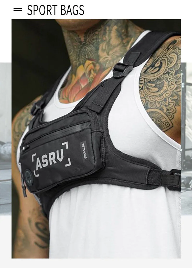Sac banane,réglable en Nylon,gilet Hip Hop Streetwear,harnais tactique ...