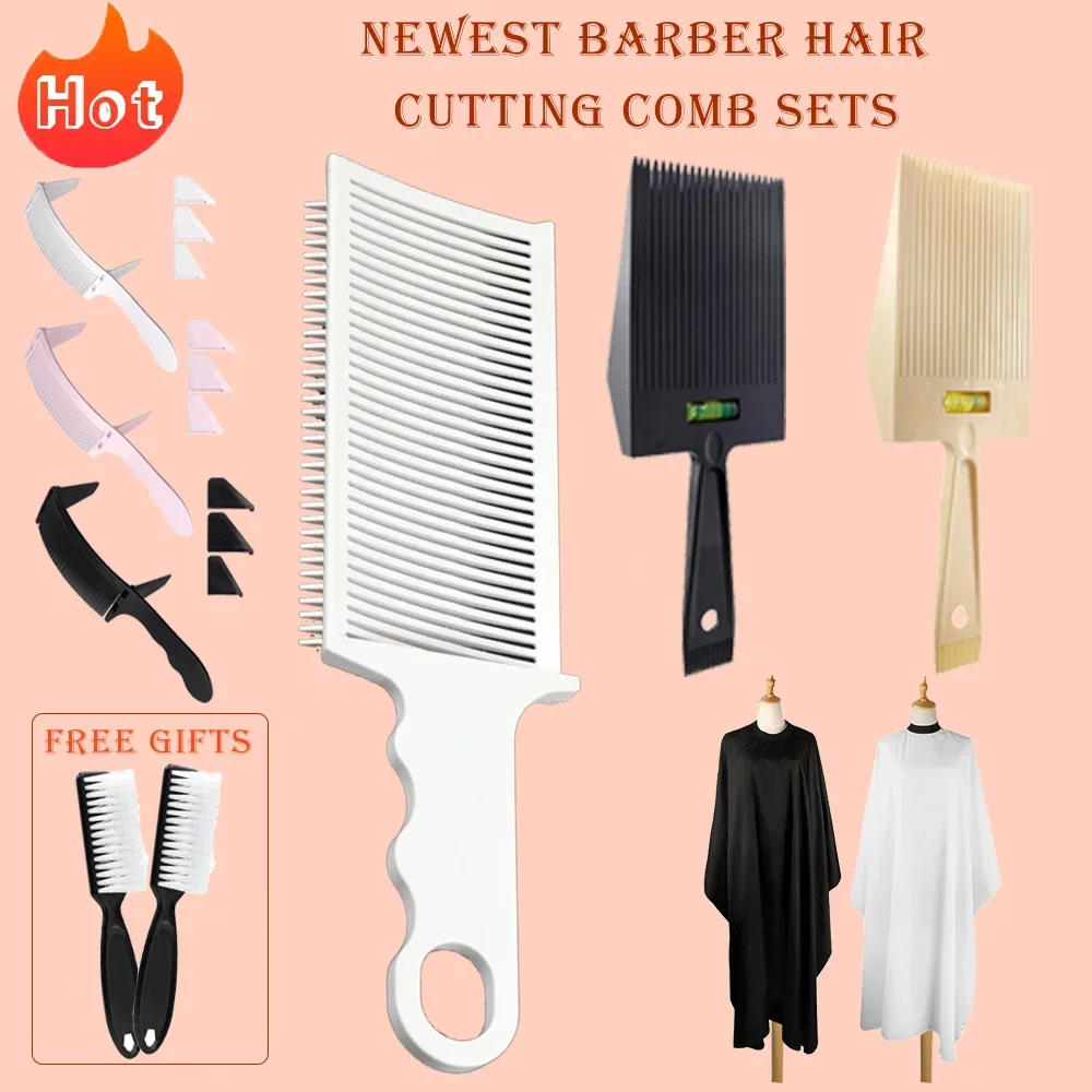 New-Professional-Barber-Flat-top-Hair-Cut-Comb-Sets-Hair-Styling-Curved ...