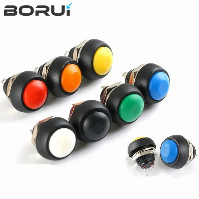 5Pcs-Mini-12mm-Waterproof-Momentary-ON-OFF-Push-Button-Round-Switch-PBS ...