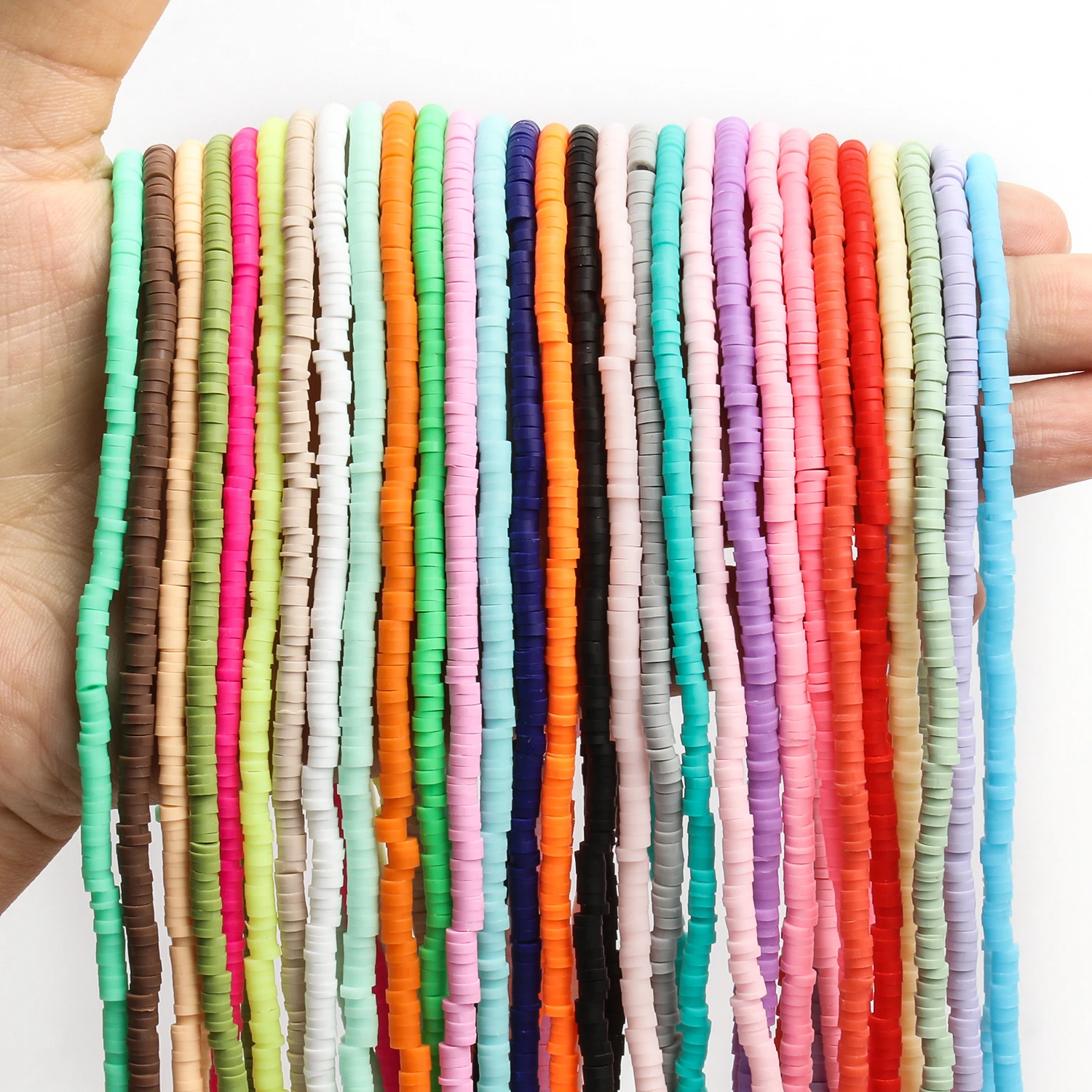 3x1mm-Flat-Round-Polymer-Clay-Beads-Handmade-Polymer-Clay-Loose-Spacer ...