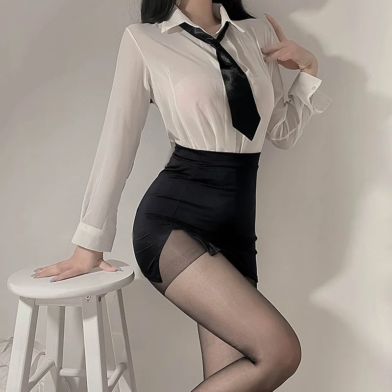 Jupe Mini Jupe Moulante Et Sexy De La Secrétaire Tenue De Tentation En