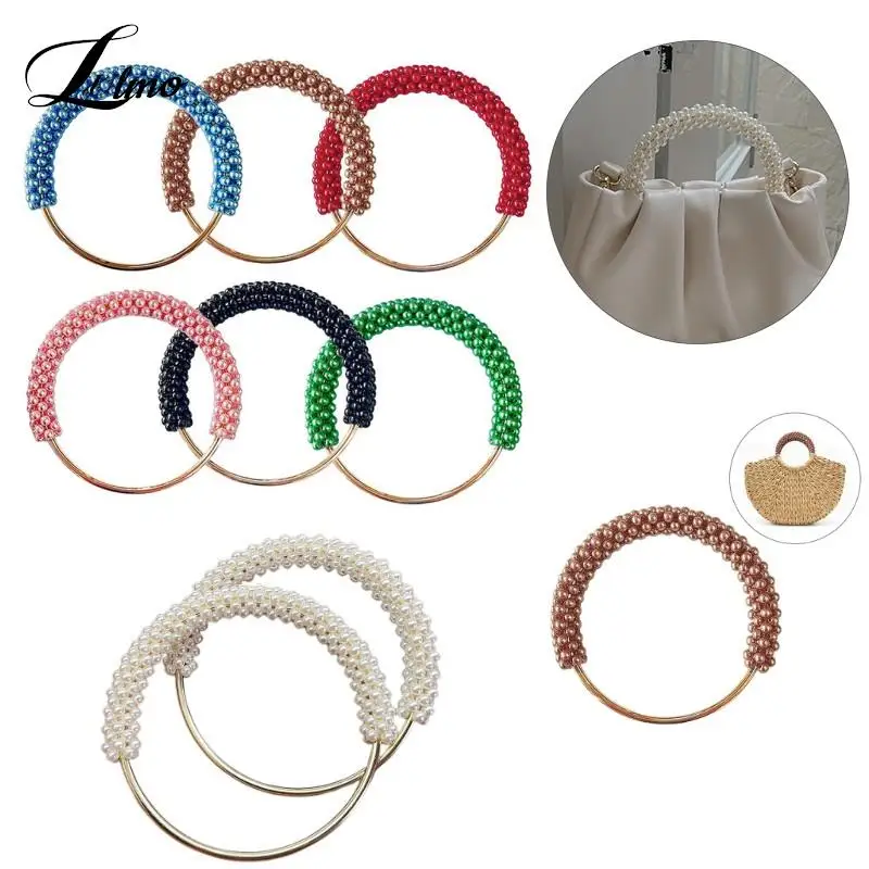 12cm-Pearl-Metal-Round-Handle-Women-s-Handbag-Braided-Handles-Ring ...