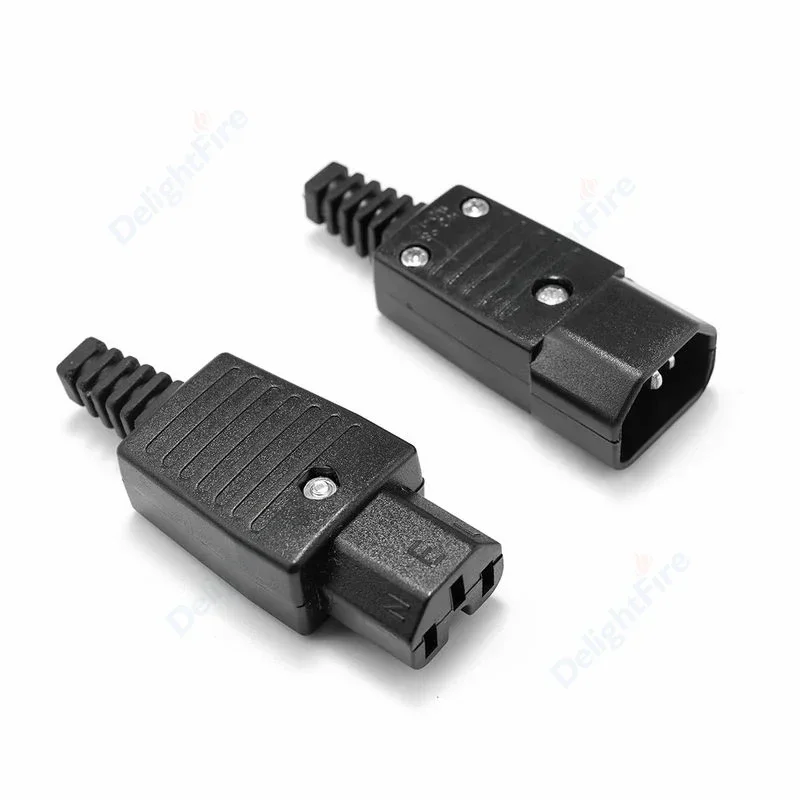 IEC320-C13-C14-Electrical-Socket-Female-Male-Straight-Inlet-Cable-Plug ...