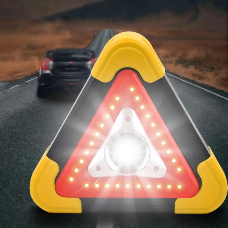 Car-Portable-Triangle-Warning-Light-LED-Battery-Powered-Emergency ...
