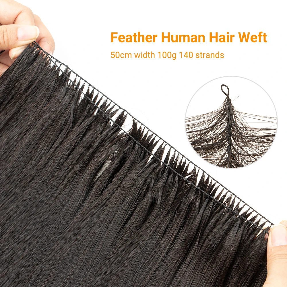 isheeny-Feather-Weft-Human-Hair-Extensions-100g-Sewing-On-Invisible ...