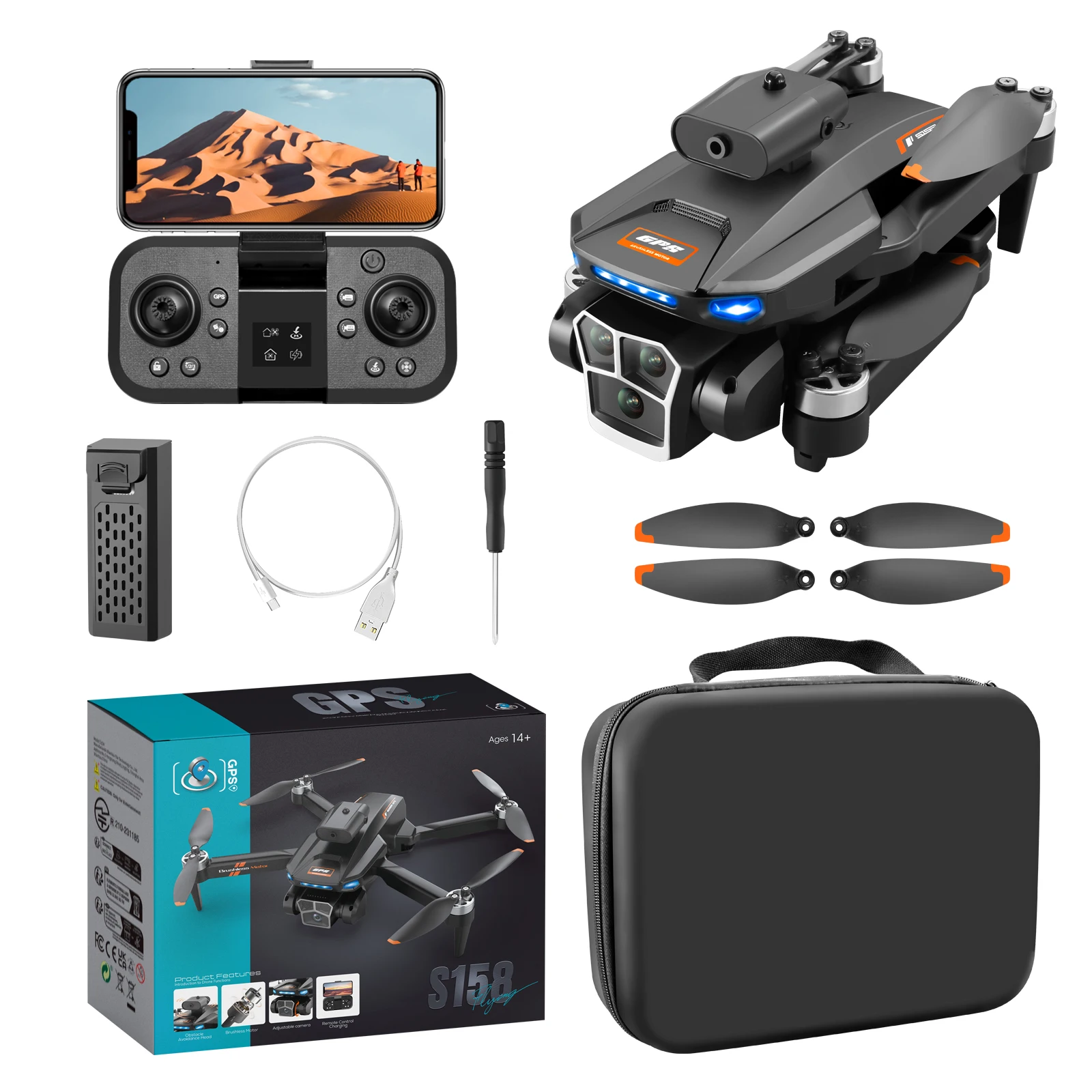 S158-Drone-8K-GPS-Professional-FPV-Dron-4K-Camera-HD-Aerial-Photography ...
