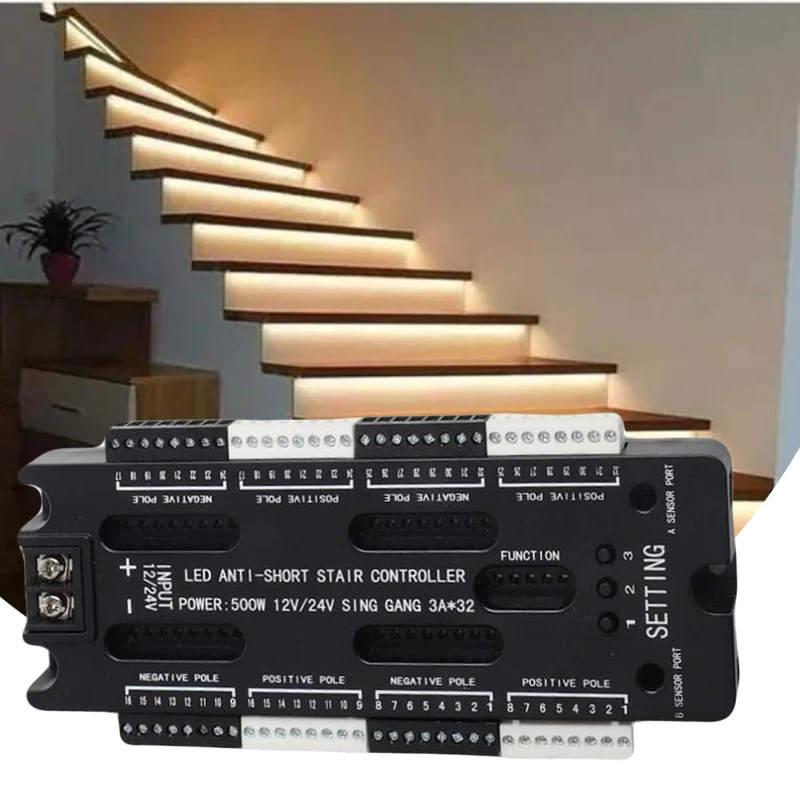 32 Channel LED Stair Light Controller with Motion Sensor, Automatic ...