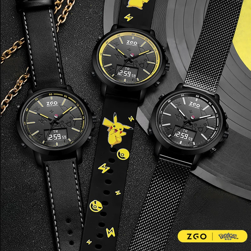 Pokemon Men Watch Pikachu LED Backlight Smart Sport Waterproof Wrist ...