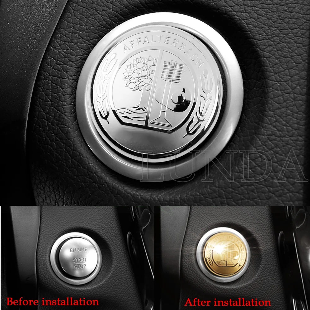 29/37mm Car 3d Badge Engine Start Stop Button Cover Emblem Stickers For ...