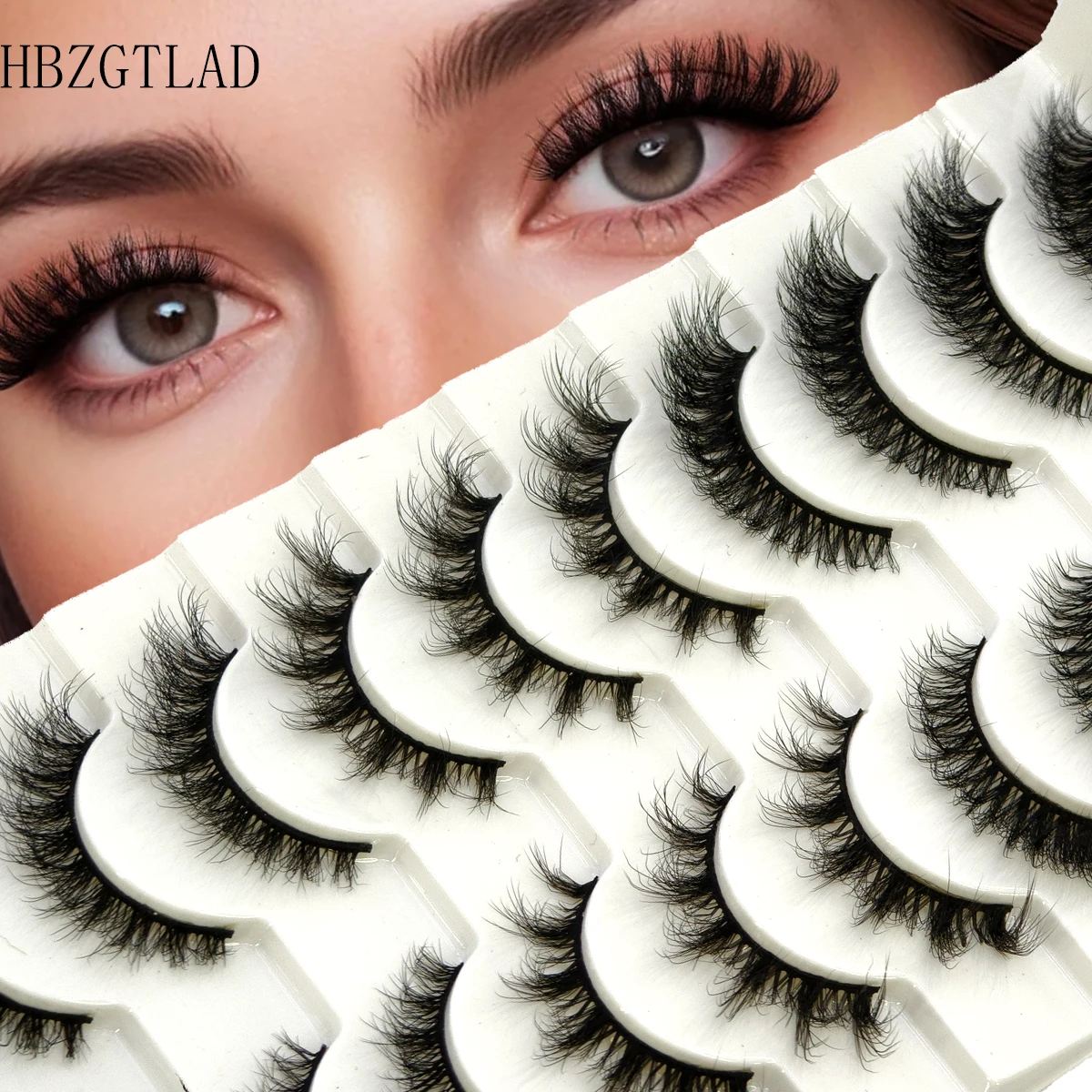 HBZGTLAD new 10 pairs 5D artificial hybrid mink eyelashes, dramatic ...