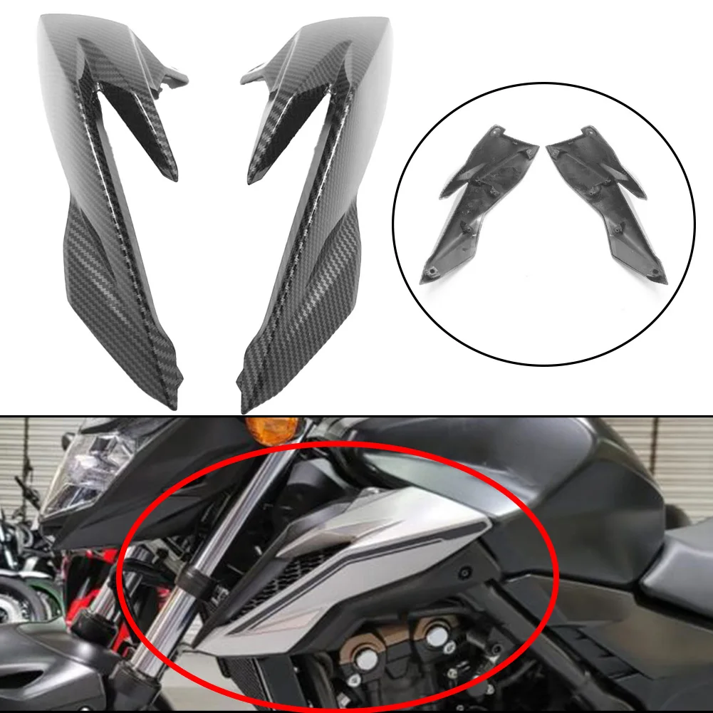 2Pcs-Motorcycle-FAIRING-TRIM-FRAME-COVER-Carbon-Fiber-Front-Side-Tank ...
