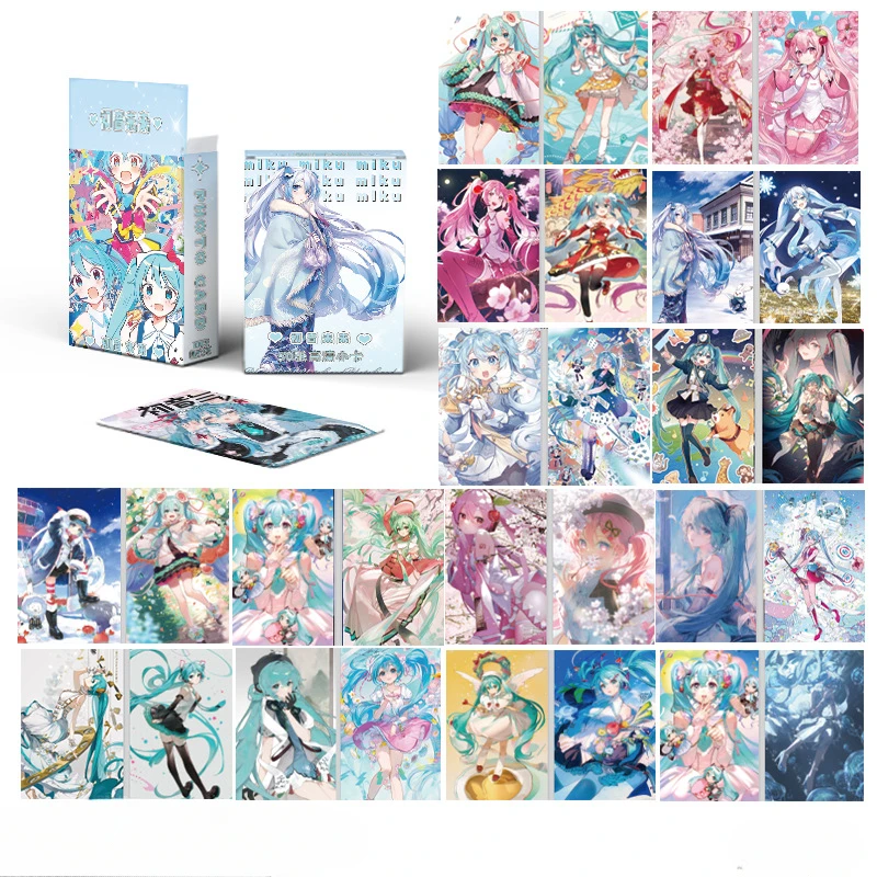50pcs/Pack Hatsune Miku-themed Game Collection Cards in 57x86mm Box ...