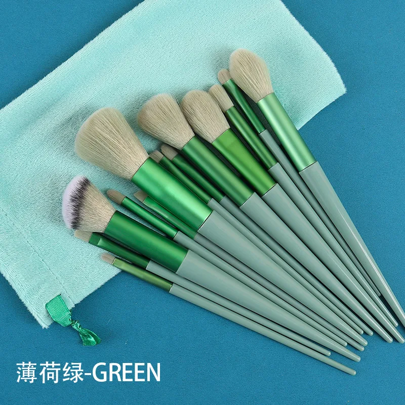 13PCS-Matcha-Green-Makeup-Brush-Set-Eyeshadow-Brush-Blush-Brush ...