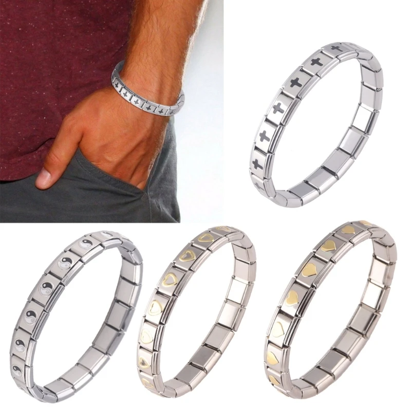 Elastic-Charm-Bracelet-Fashion-Stainless-Steel-Bangle-Simple-Cross ...