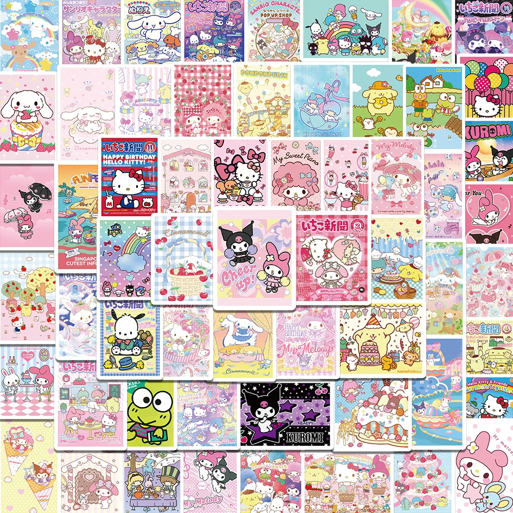 10/65/127pcs Kawaii Cartoon Poster Stickers Cute Sticker Diy Diary ...
