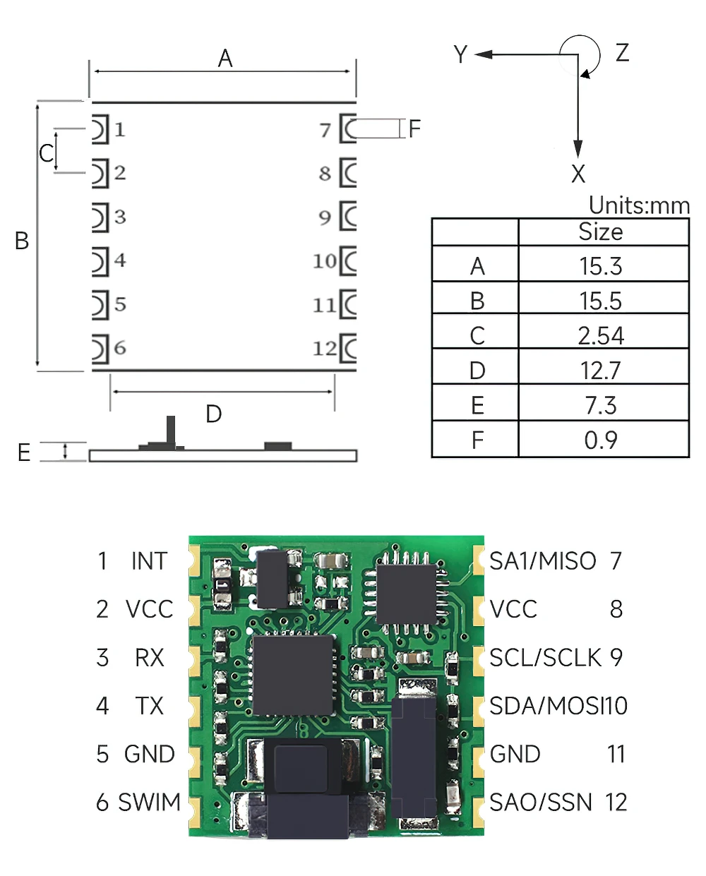 WitMotion JY-RM3100 Serial 3-axis Electronic Compass, Military-Grade G ...