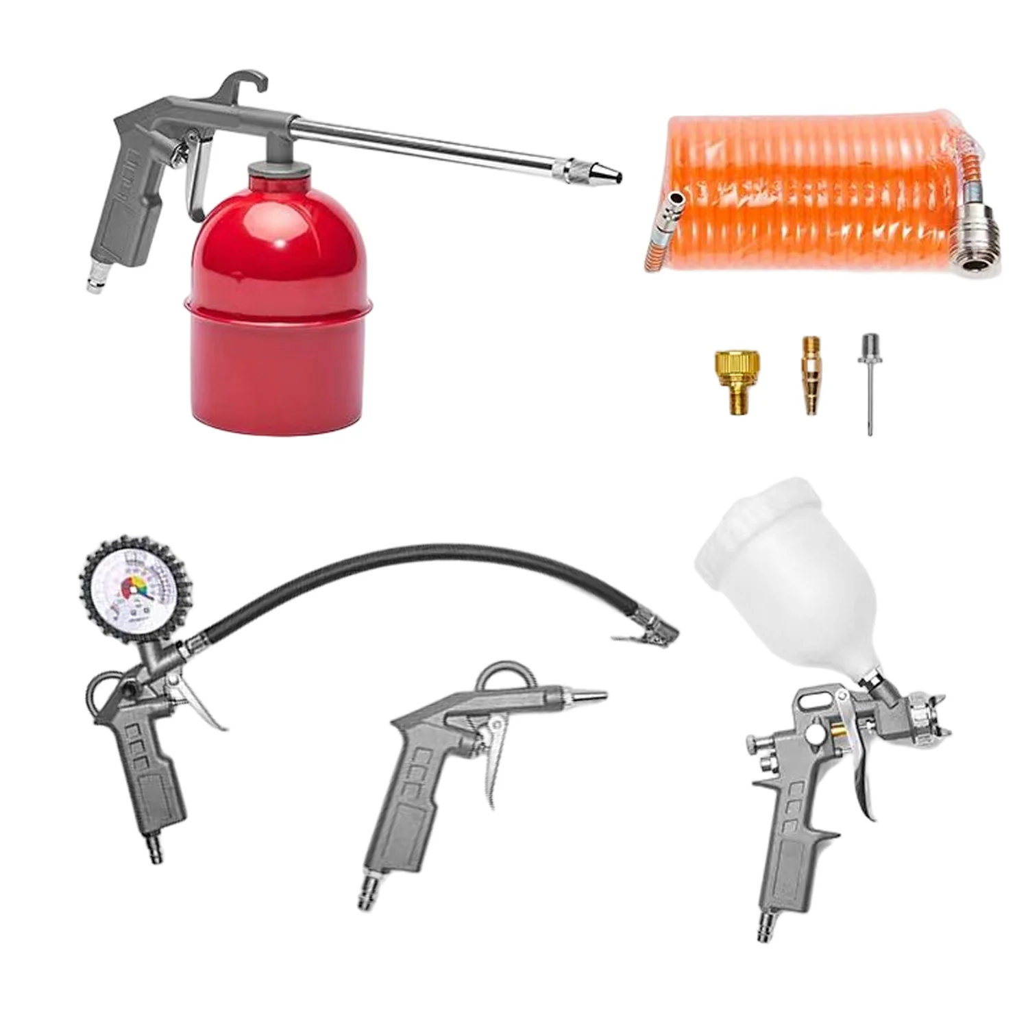 8-Piece-Air-Tool-Kit-with-Gravity-Fed-Spray-Gun-Compressor-Accessories ...