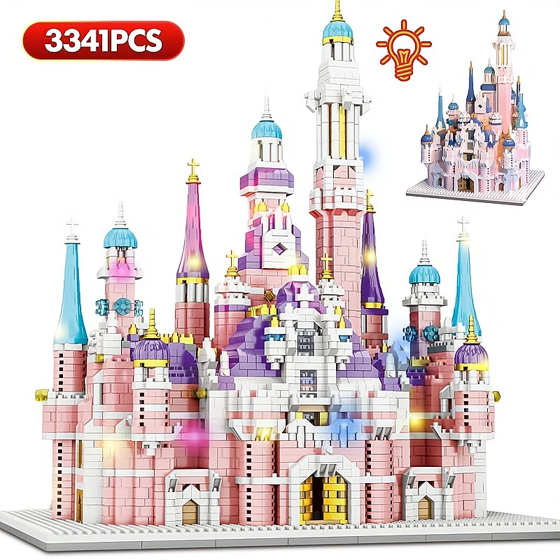 Pink Princess Castle Building Blocks | Blocks Princess Castle Girls ...