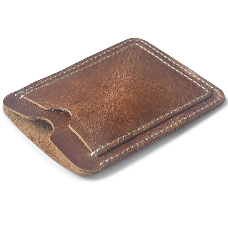 Slim Cow Leather Card Holder Wallet for Credit Cards ID Genuine Leather ...