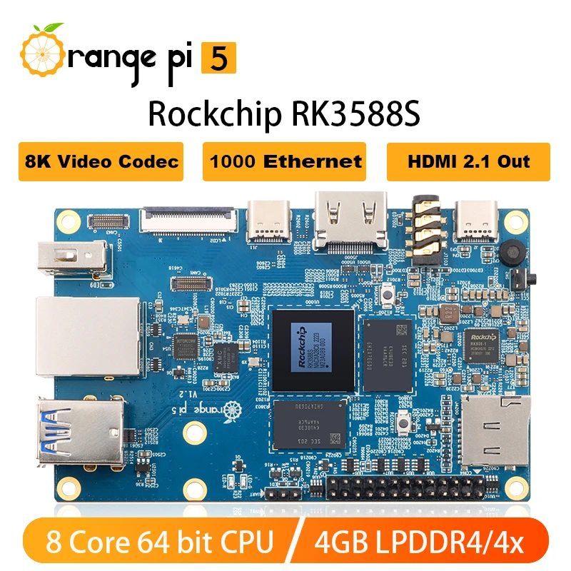 Pre-sale! Orange Pi5 4gb Ram Rk3588s 6 Core Wifi Bt Gigabit Ethernet Pcie Ssd Single Board ...