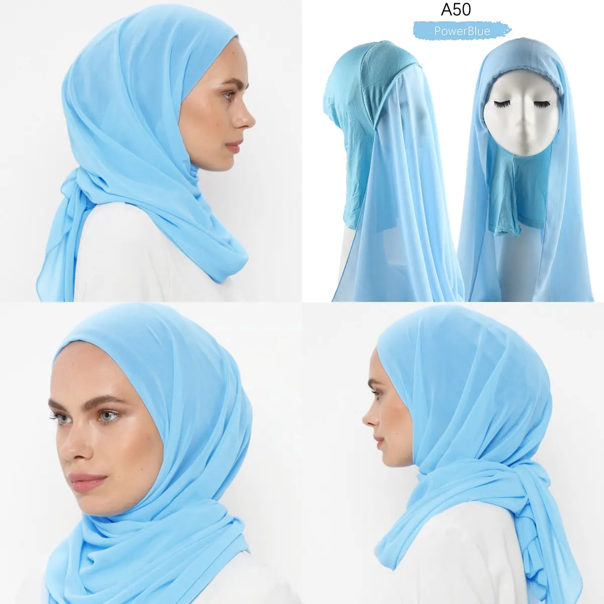 Chiffon Cover Headwrap Turban | Muslim Headscarf Hijab | Head Cover ...