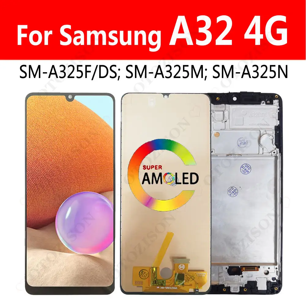 Amoled A325 Display For Samsung Galaxy A32 4g Lcd With Frame Sm-a325f ...