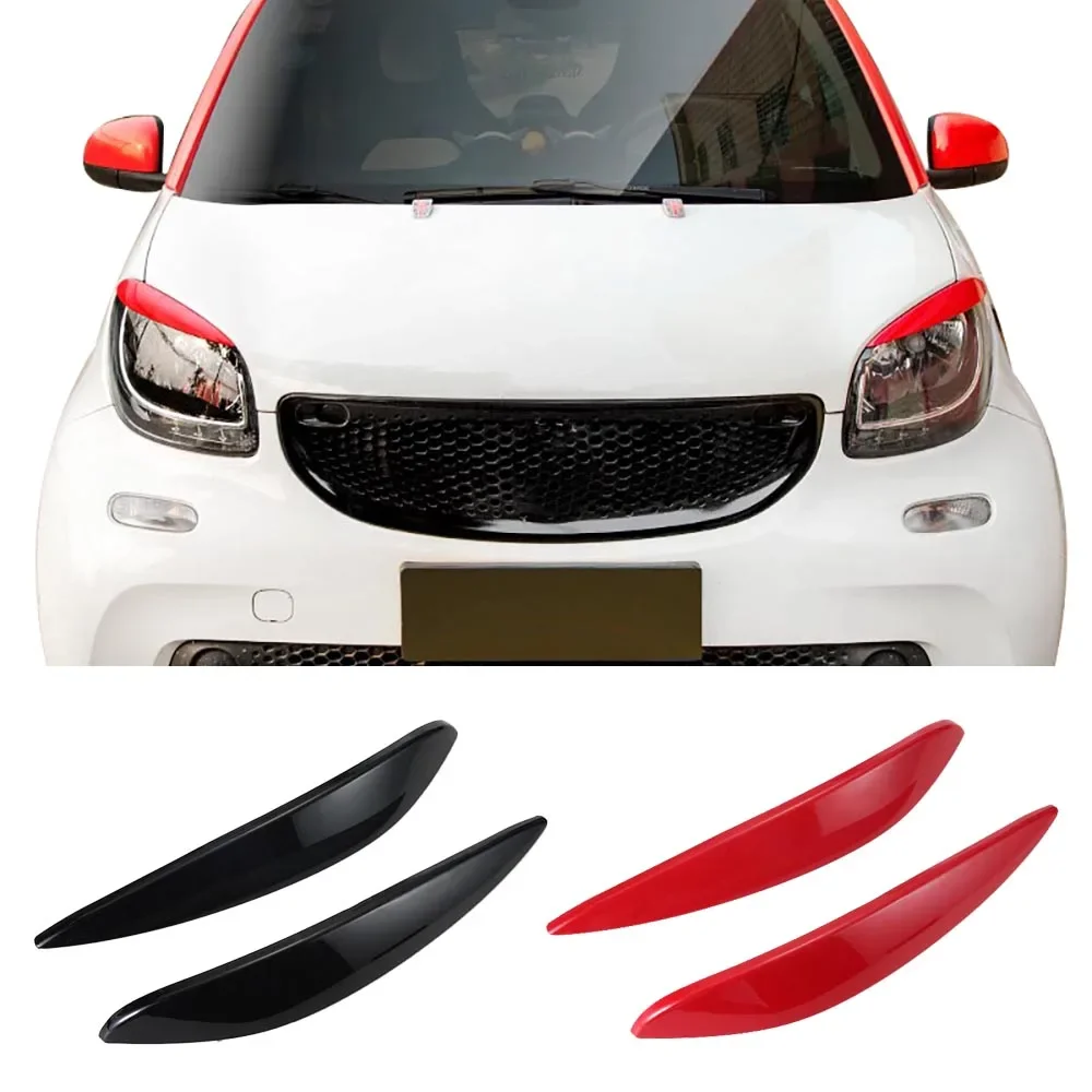 2pcs Headlamp Headlight Eyebrow Stickers Trim Carbon Fiber Decoration ...