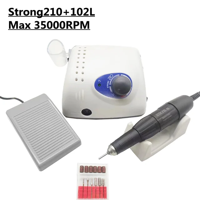 65W Strong 210 Manicure Machine Set 40000RPM Strong 105L 102L Electric ...