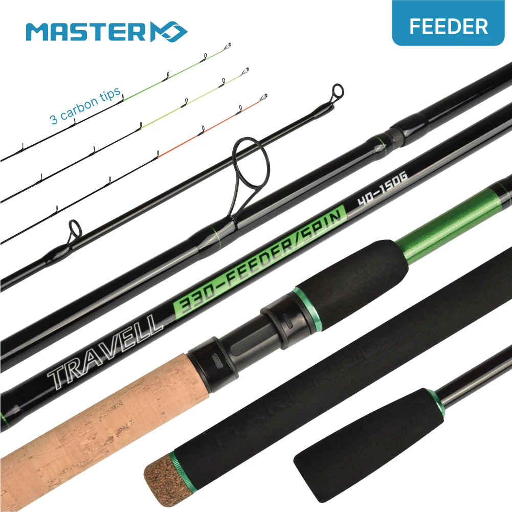 Master Logic Feeder Fishing Rod Spinning Rod 3 Tips 3.3m 40-150g High ...