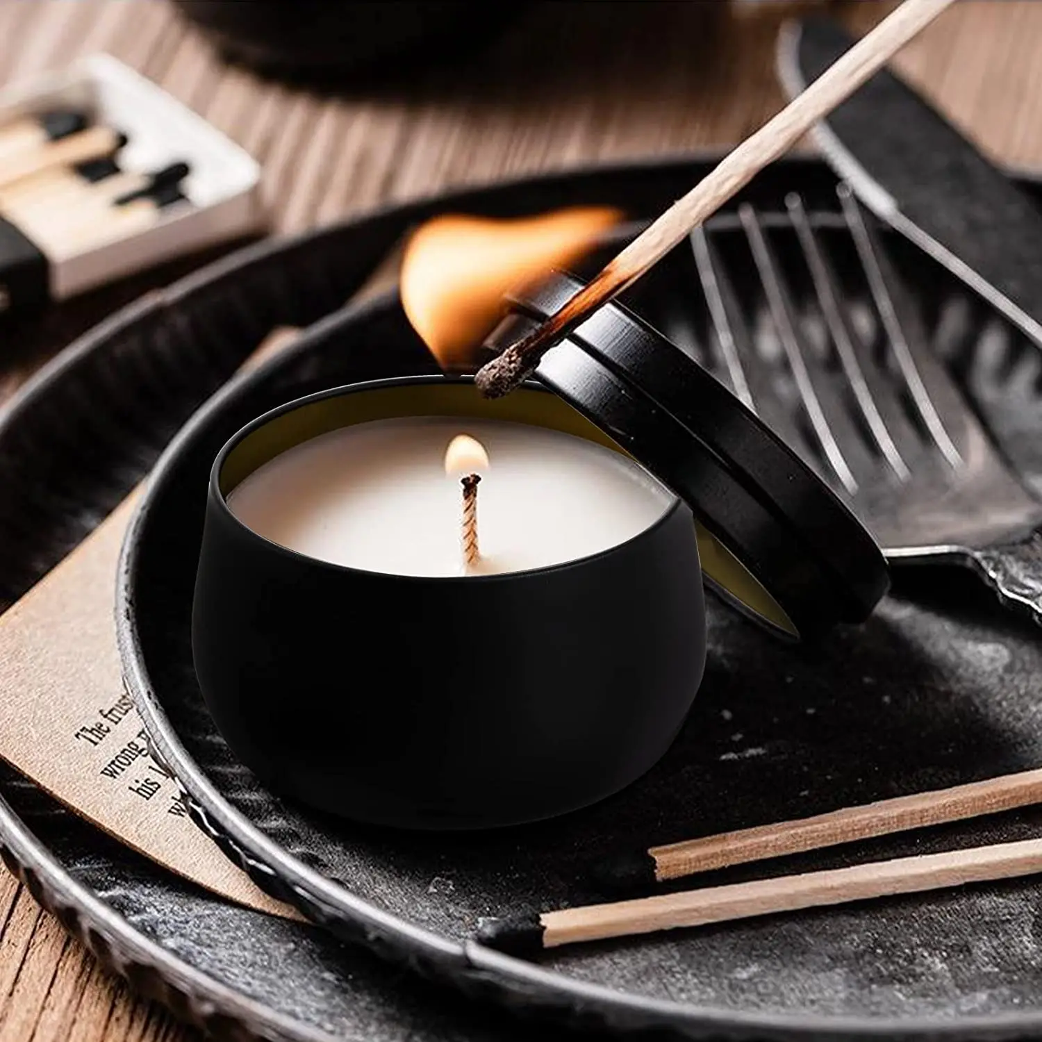 12 Pack 8 Oz Large Size Empty Candle Tins Containers with Lid Wholesale ...