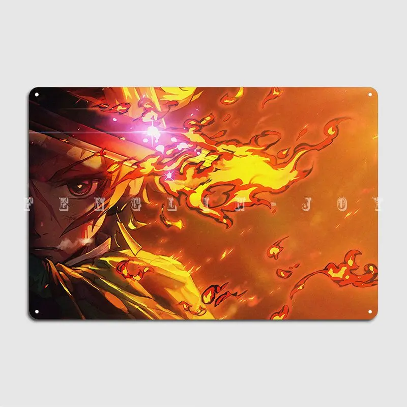Tanjiro Demon Slayer Metal Sign Cinema Living Room Club Bar Decoration ...