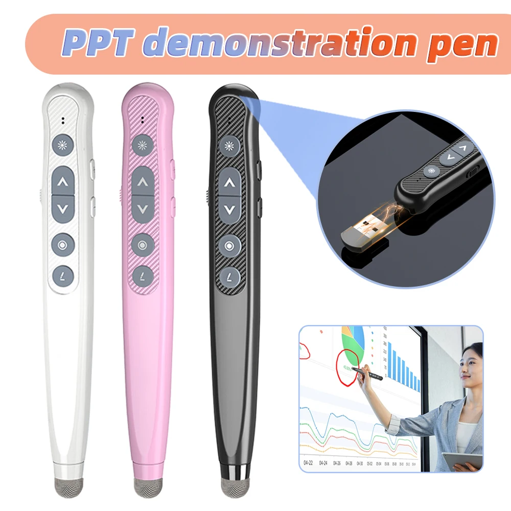 무선 발표자 정전식 터치 펜 프로젝터 페이지 터닝 펜 Ppt 파워 포인트 프레젠테이션 포인터 슬라이드 어드밴서 Ppt 파워