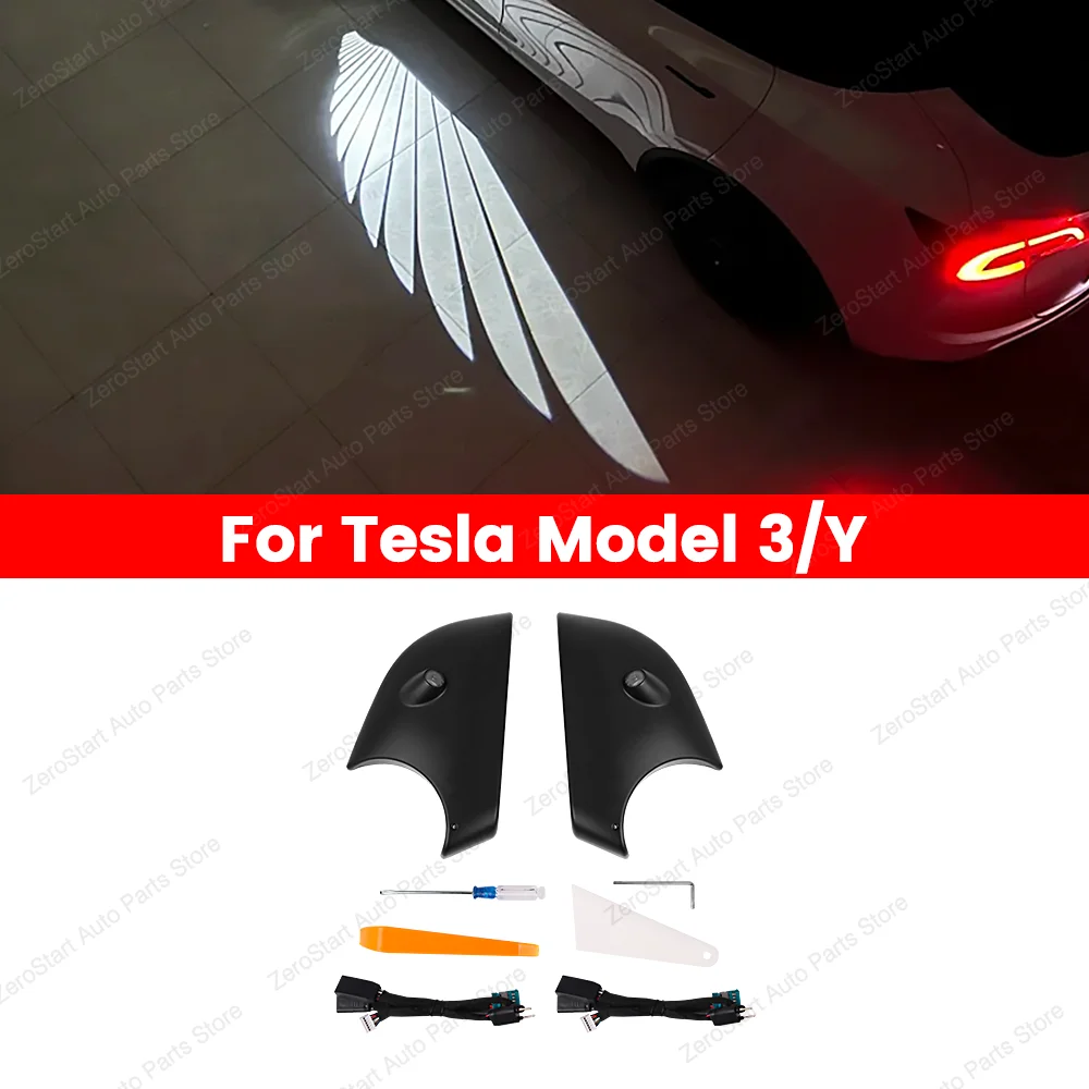 New Angel Wings Welcome Light For Tesla Model Y 3 Highland Side ...