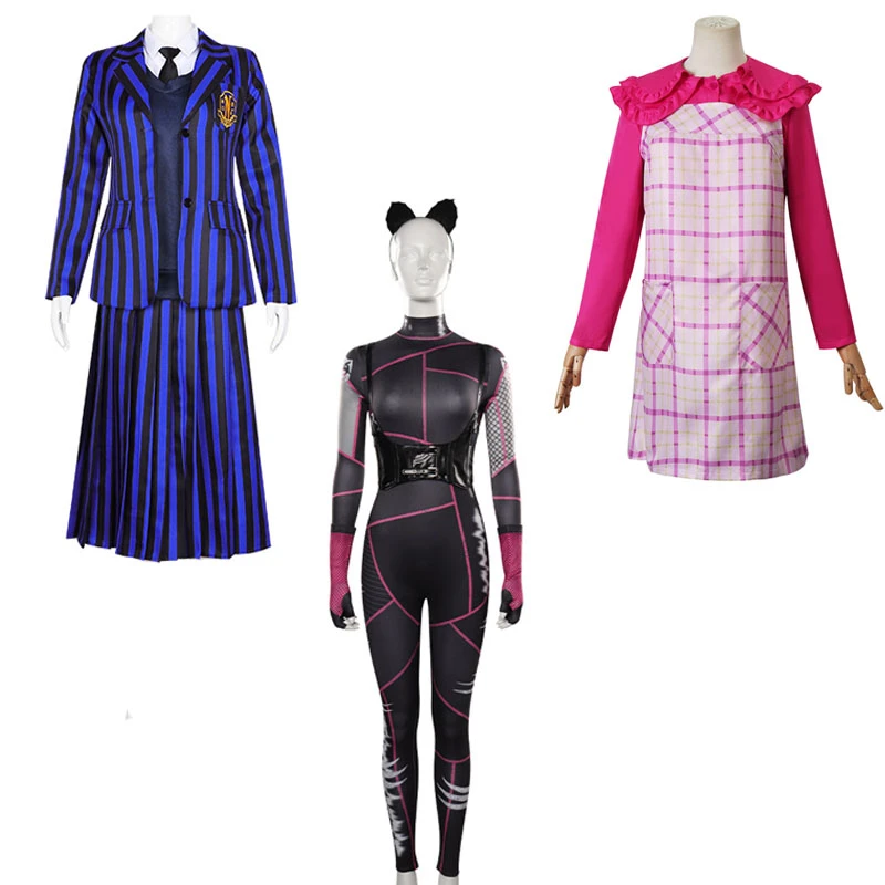 Wednesday Addams Enid Sinclair Cosplay Costume Striped Shirt Outfits ...