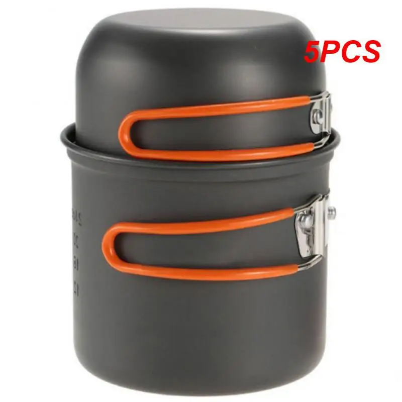 5PCS-Outdoor-Hiking-Camping-Cookware-Set-2-Persons-Portable-Cooking ...