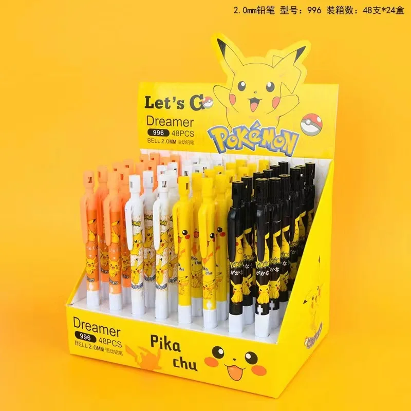 48pcs/Set Pokemon Pikachu Pencil 2.0 Thick Core Automatic Pencil ...