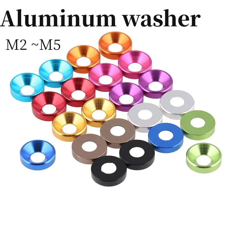 10Pcs-M2-M2-5-M3-M4-M5-Aluminum-Alloy-Countersunk-Head-Washer-Head-Bolt ...