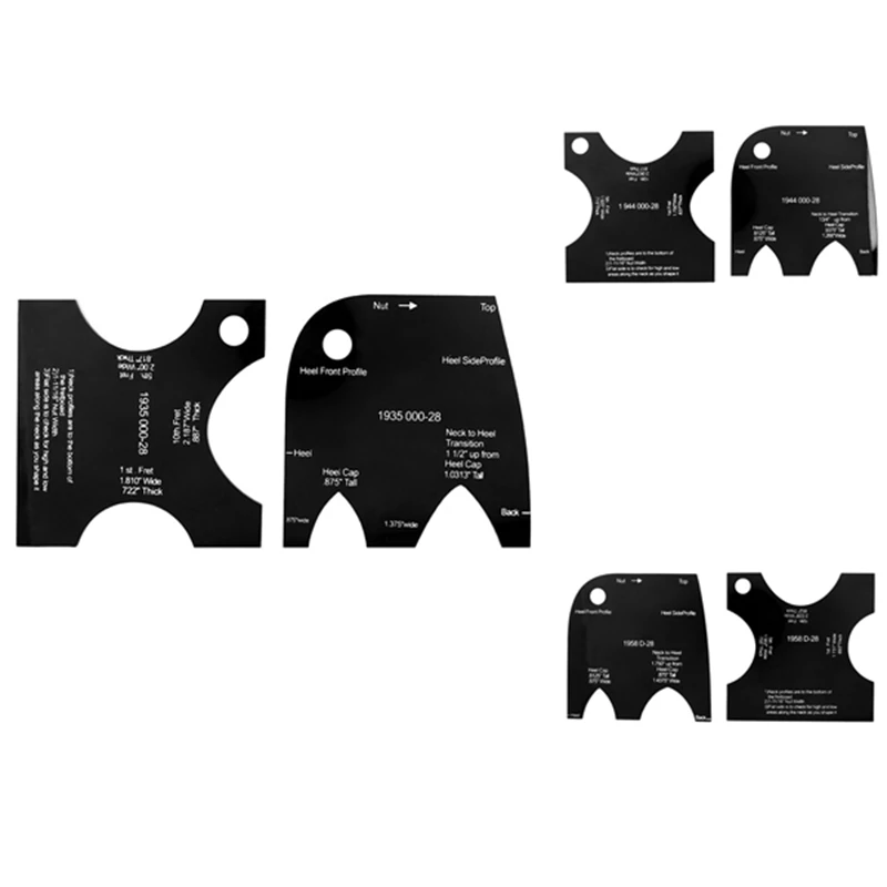 2Pcs Guitar Making Template Acrylic Neck Shaping Templates Set Repair ...
