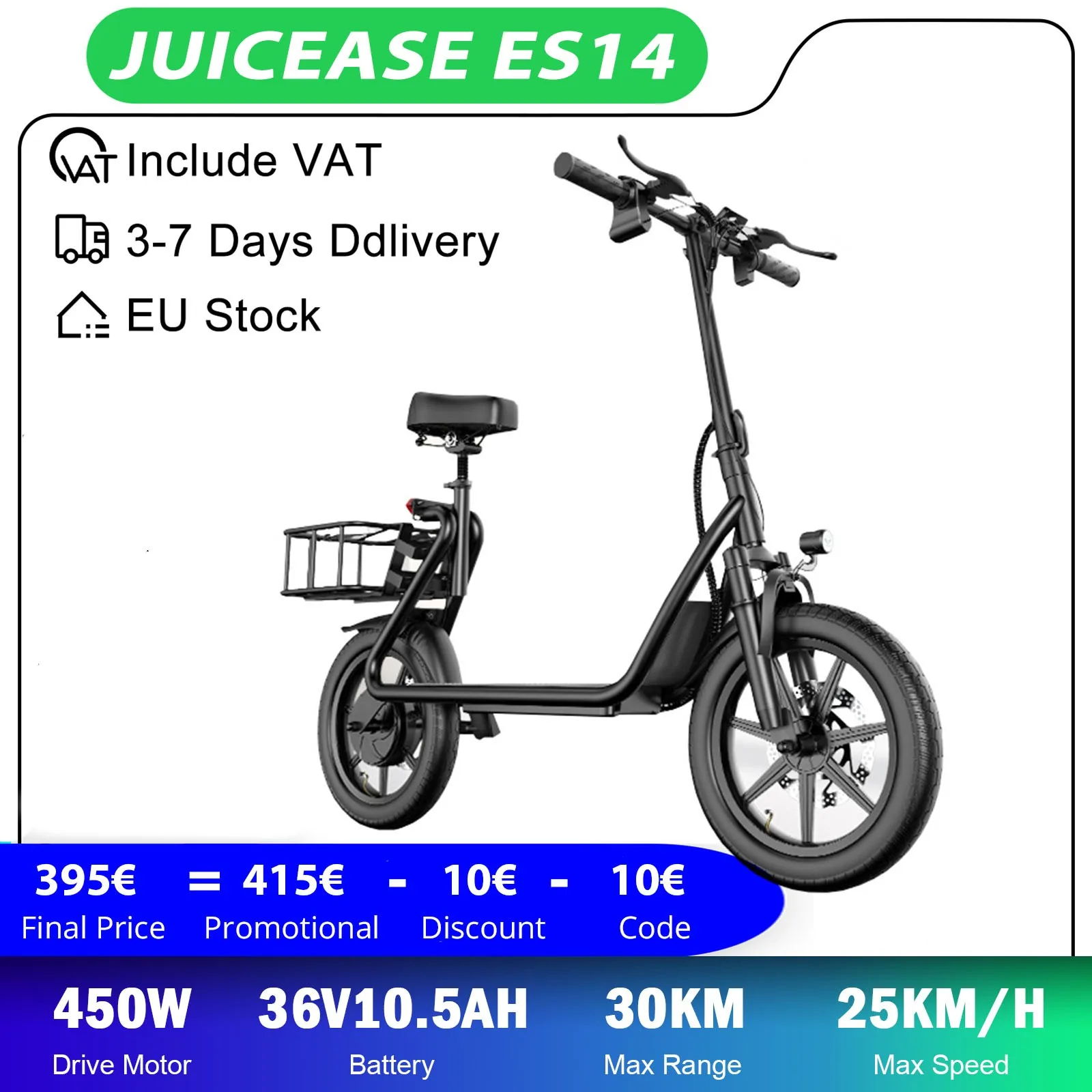 JUICEASE-ES14-450W-Electric-Scooter-Adults-Damping-Electric-Scooter-30KM-Max-Range-25KM-H-City ...