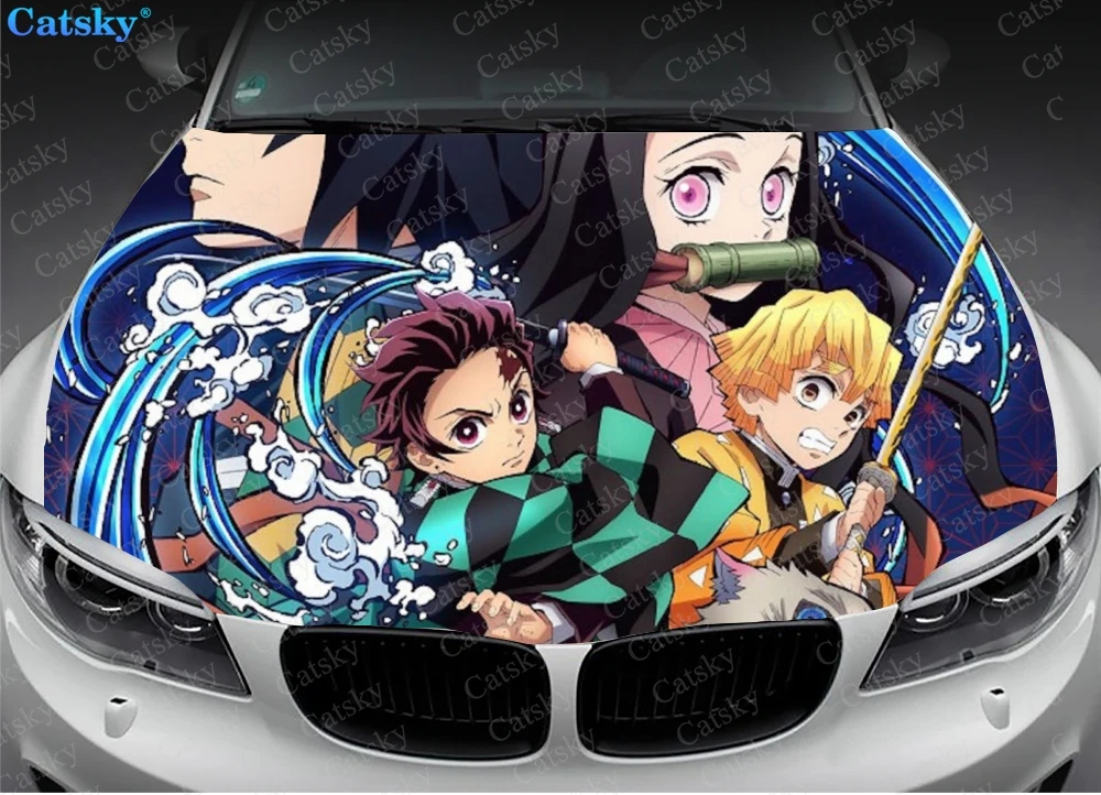 Ghost Killing Blade Demon Slayer Anime Car Floor Mats,car Hood Wrap ...