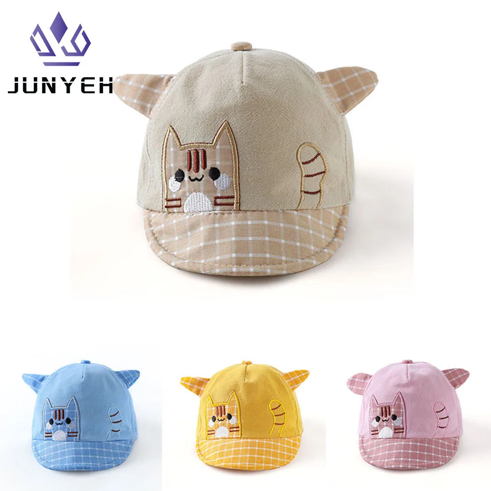 Baby-Caps-Children-Cartoon-Cat-Pattern-Soft-Cotton-Baseball-Cap-Cute ...