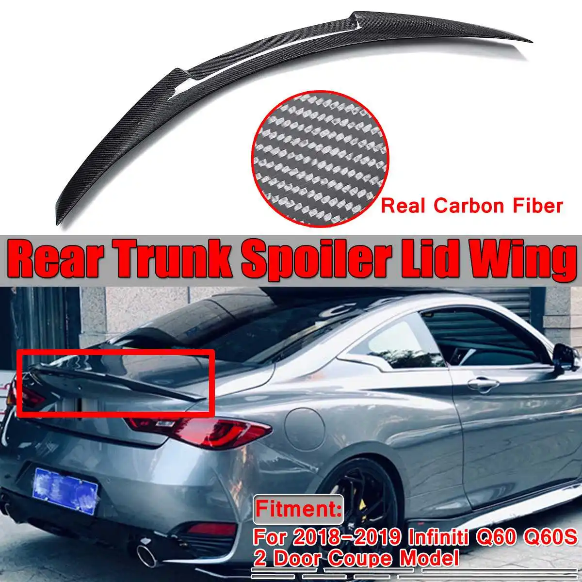 M4 Style Real Carbon Fiber Car Rear Trunk Spoiler Wing Trunk Boot Lip ...