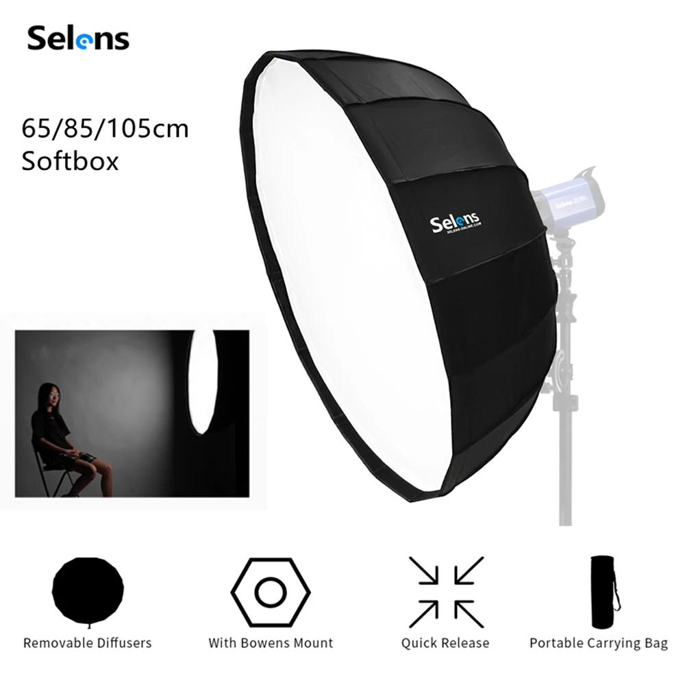 Selens Diffuser Reflector Parabolic Umbrella Softbox + Honeycomb For ...