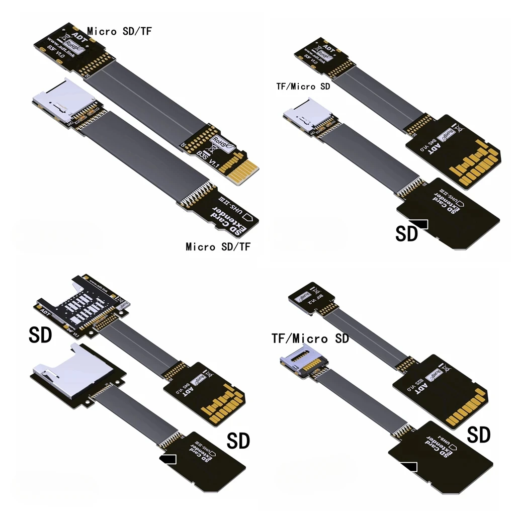 ADT-Link B11SF TF to MicroSD SD Card Extension Cable Extender For SDHC ...